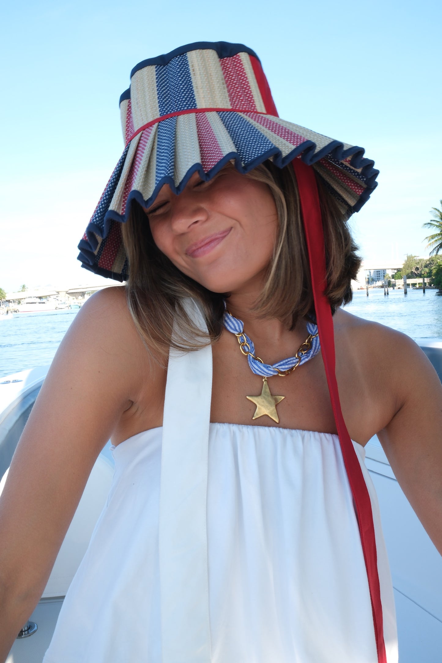 Blue Seersucker Star – Jup Jewels